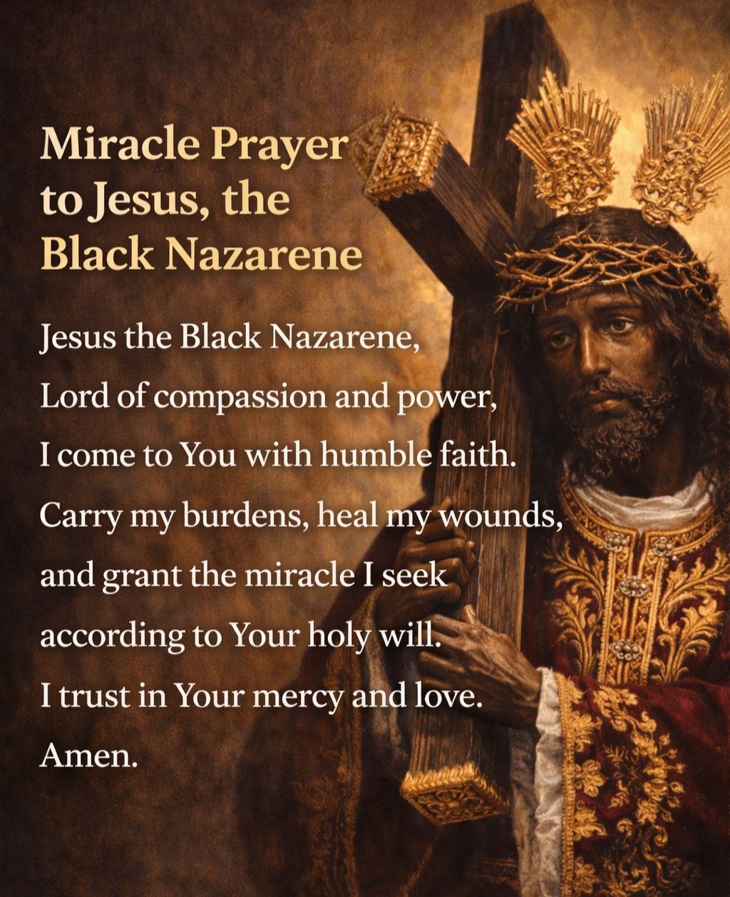 Miracle Prayer to Jesus, the Black Nazarene – Nelson MCBS